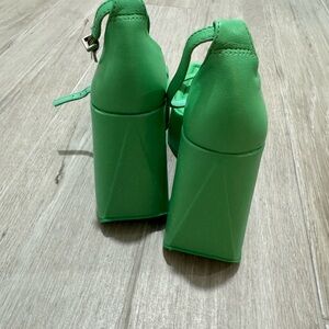 SCHUTZ | Shoes | Green Platform Wedge Sandals | Poshmark